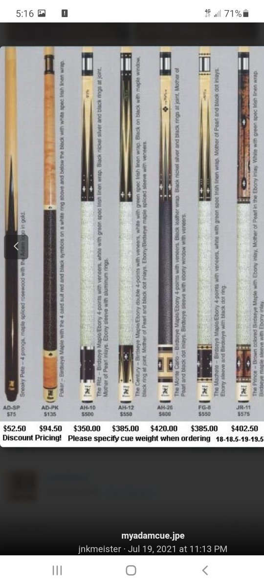 Question on Newly Acquired Adam Cue | AzBilliards Forums Question on Newly Acquired Adam Cue | AzBilliards Forums
