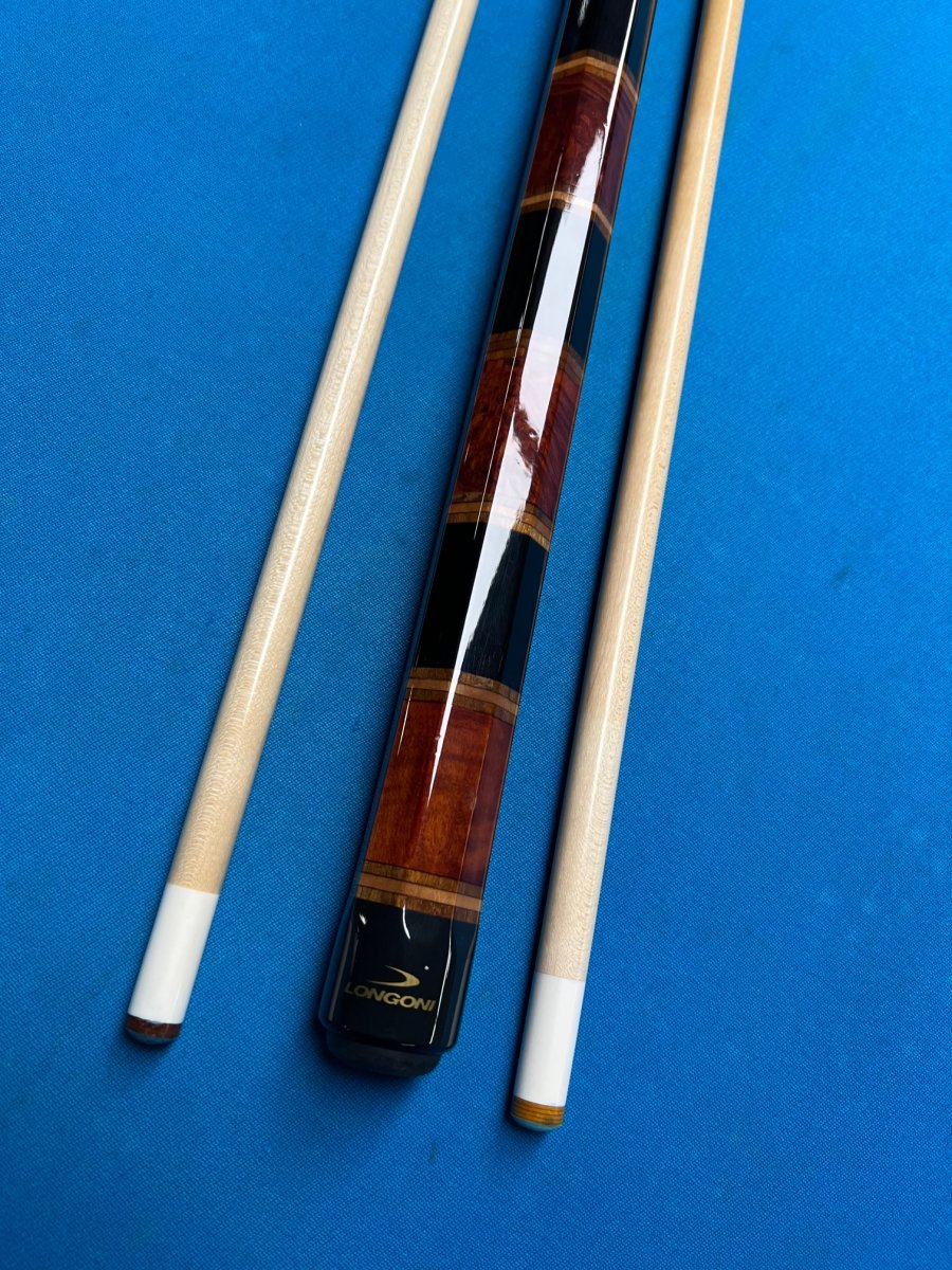 Sold - Pair of really nice older Pool Longoni cue, each with 2 shafts ...