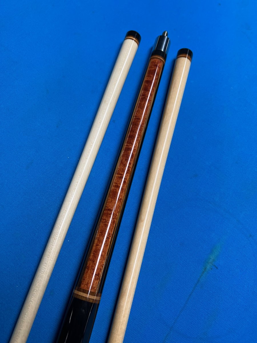 Sold - Pair of really nice older Pool Longoni cue, each with 2 shafts ...