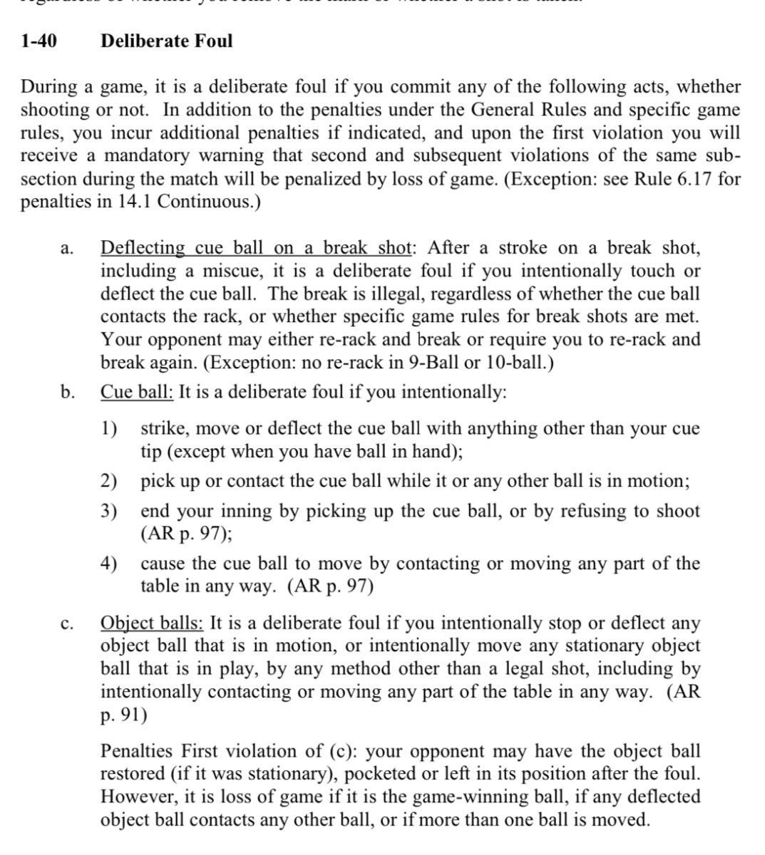Bca Rule Question AzBilliards Forums