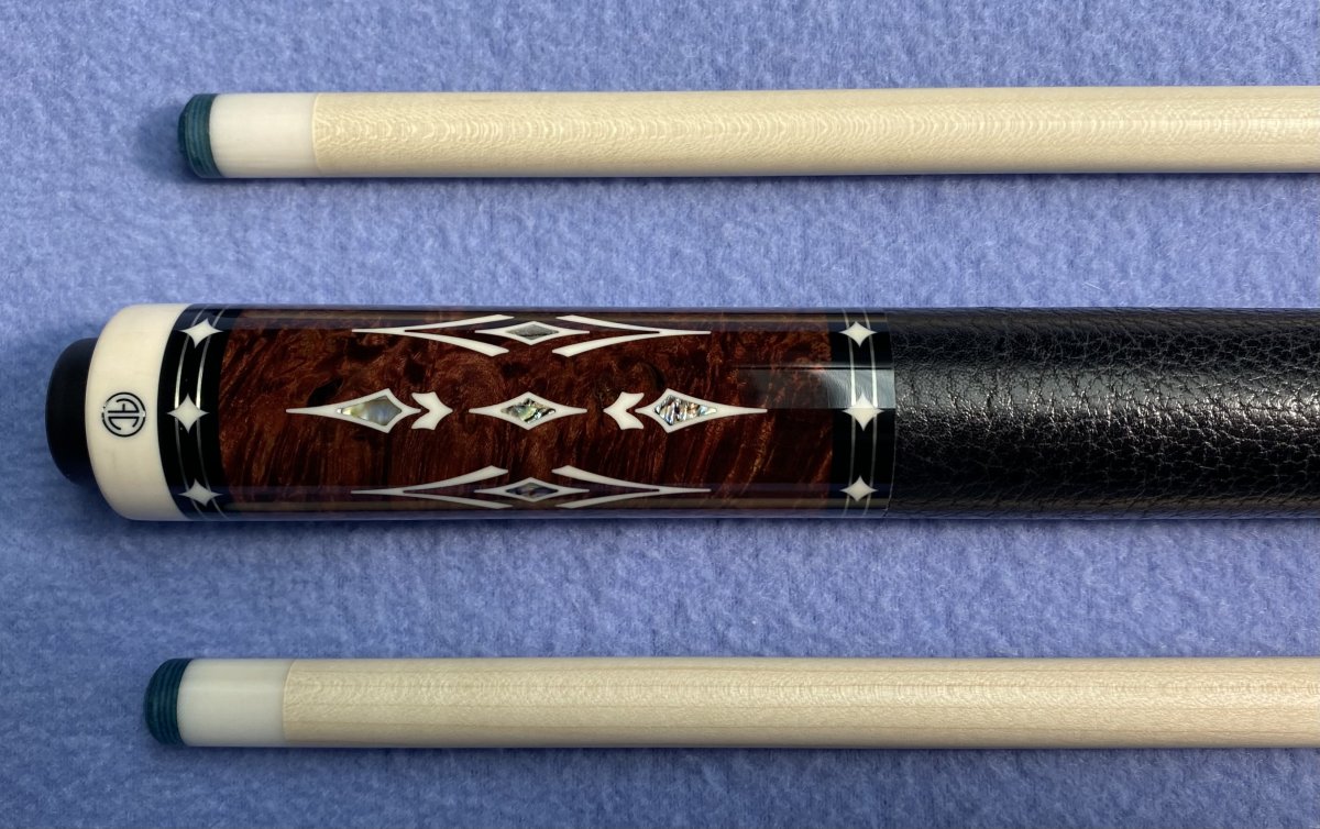 Sold - New Ariel Carmeli deluxe 8 point burl/ ebony cues loaded with ...