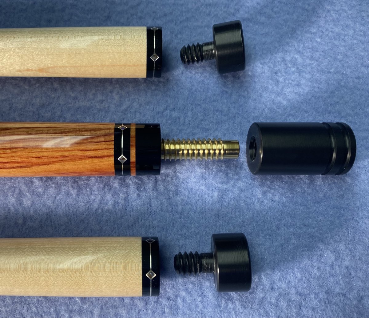 Sold - New Bob Manzino Brazilian tulipwood wrapless merry widow cue ...