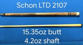 Wrapless Schon LTD 2107 | AzBilliards Forums