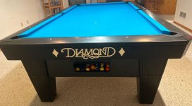 Sold - 9 Foot Diamond Pro-AM Pool Table, Black 4.5" Pockets. Excellent ...
